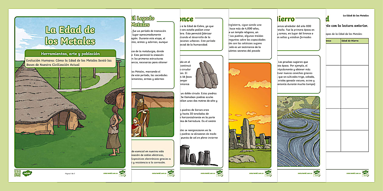 Guía De Trabajo La Edad De Los Metales Twinkl Colombia