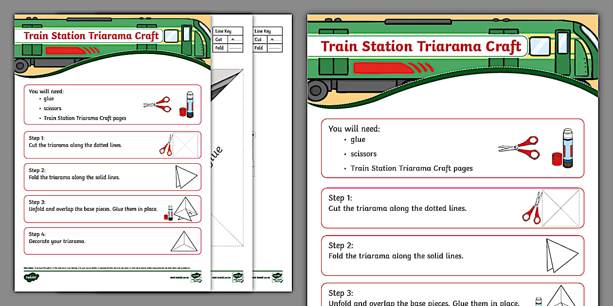 Train Station Triarama Craft (Hecho por educadores) - Twinkl