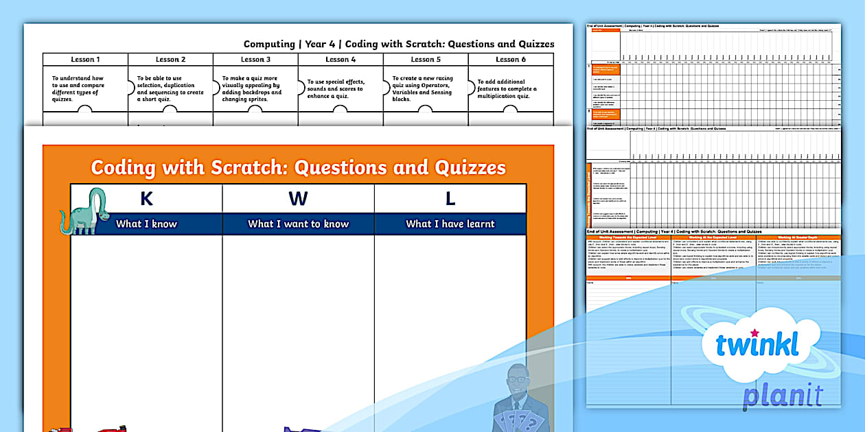 Computing: Questions and Quizzes: Year 4 Assessment Pack