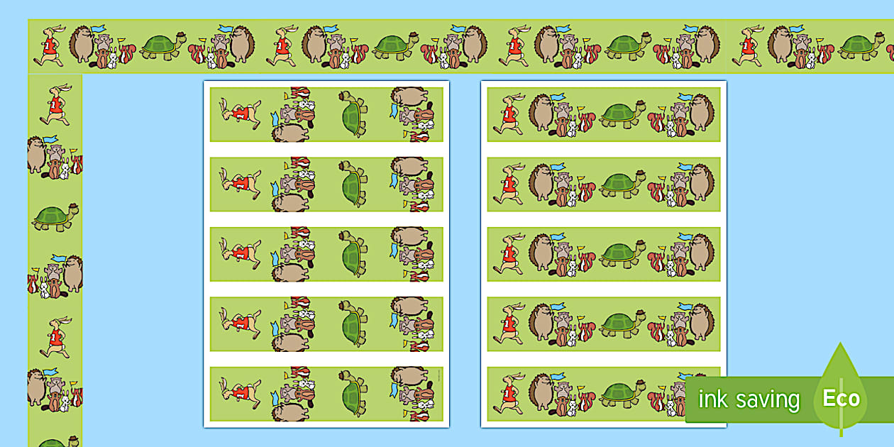 The Tortoise and The Hare Display Borders (teacher made)