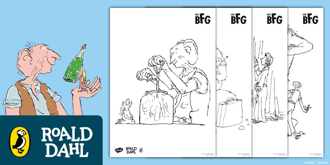 FREE! - The BFG Colouring Pages | Roald Dahl | Twinkl Resources