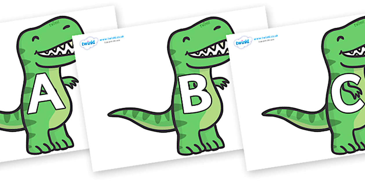 A-Z Alphabet on T Rex Dinosaurs