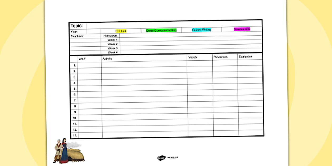 Viking Themed Mid Term Planning Template (teacher made)
