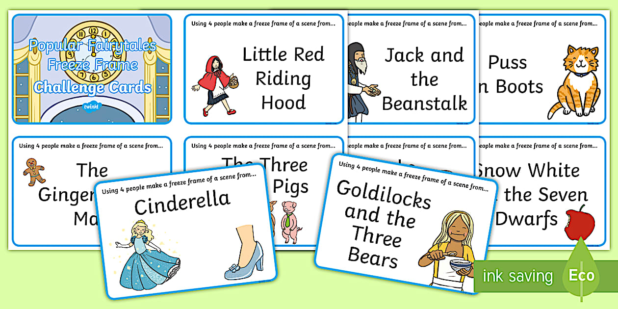 Early Level Fairytale Freeze-Frame Challenge Cards - Twinkl