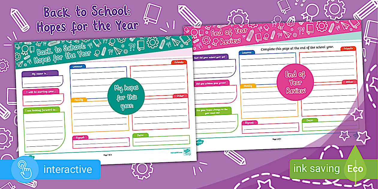 Back to School: Hopes for the School Year Activity (7 - 11)