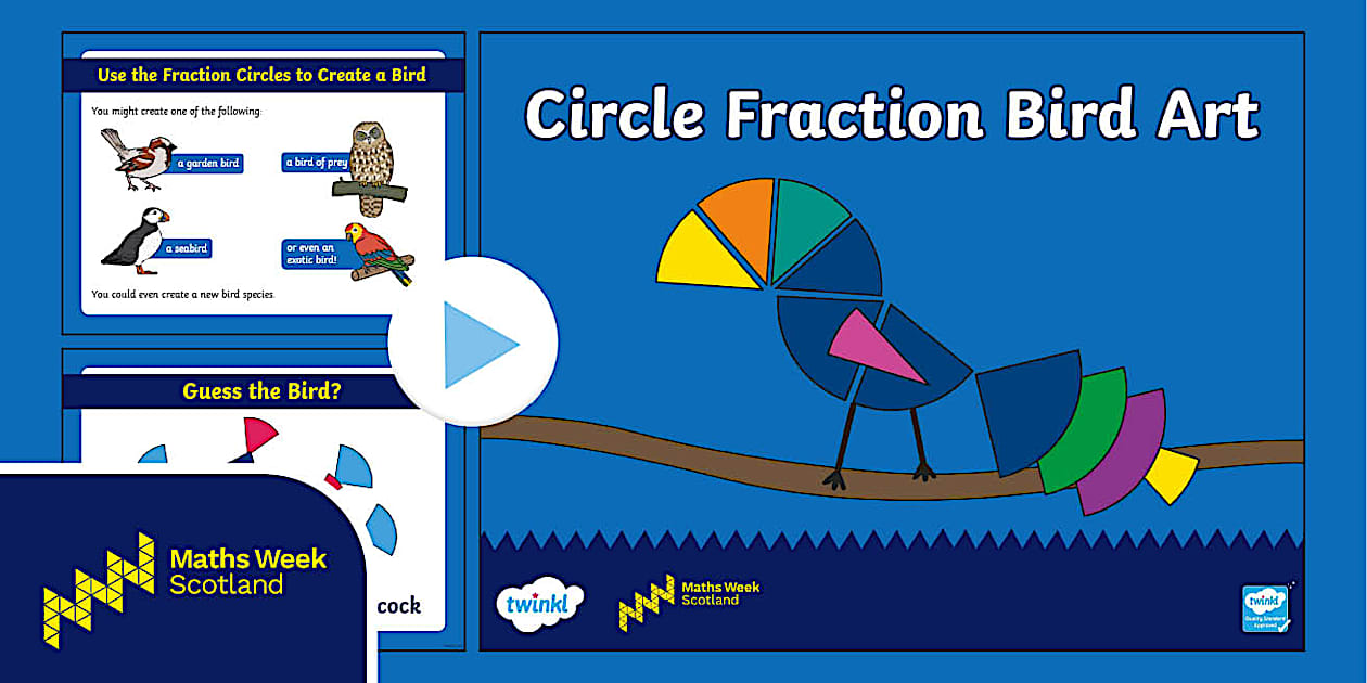 Maths Week Scotland PowerPoint - Fraction Bird Art for Kids