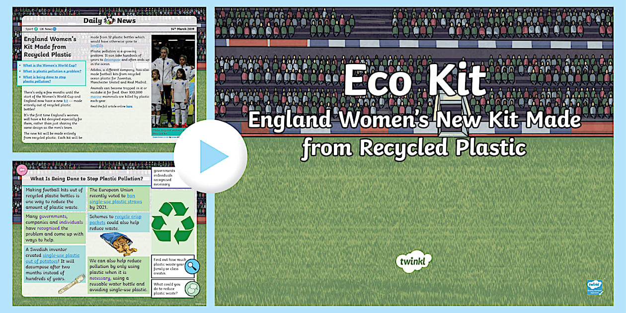 UKS2 Recycled Football Kit Daily News PowerPoint - Twinkl