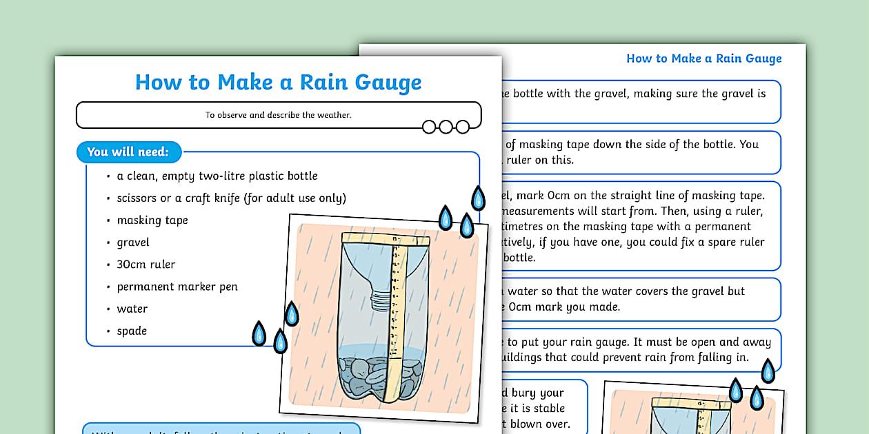 How to Make a Rain Gauge Instructions (teacher made)