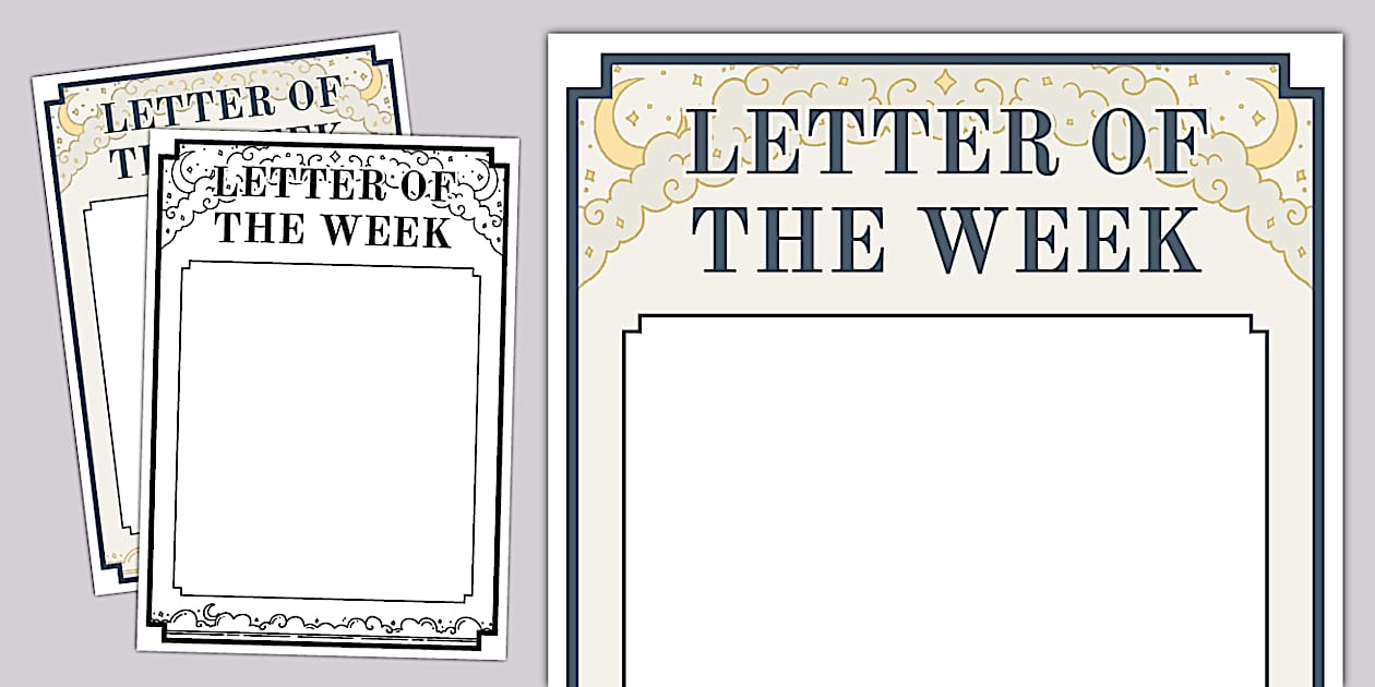 Celestial-Themed Letter of the Week Display Poster - Twinkl
