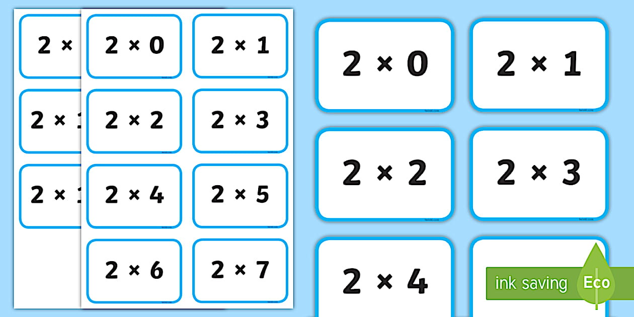 Two Times Table Flashcards - Twinkl