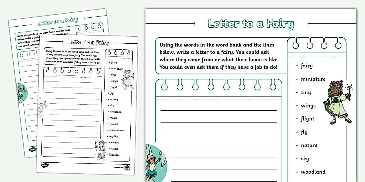 Letter to a Fairy Writing Template - Twinkl