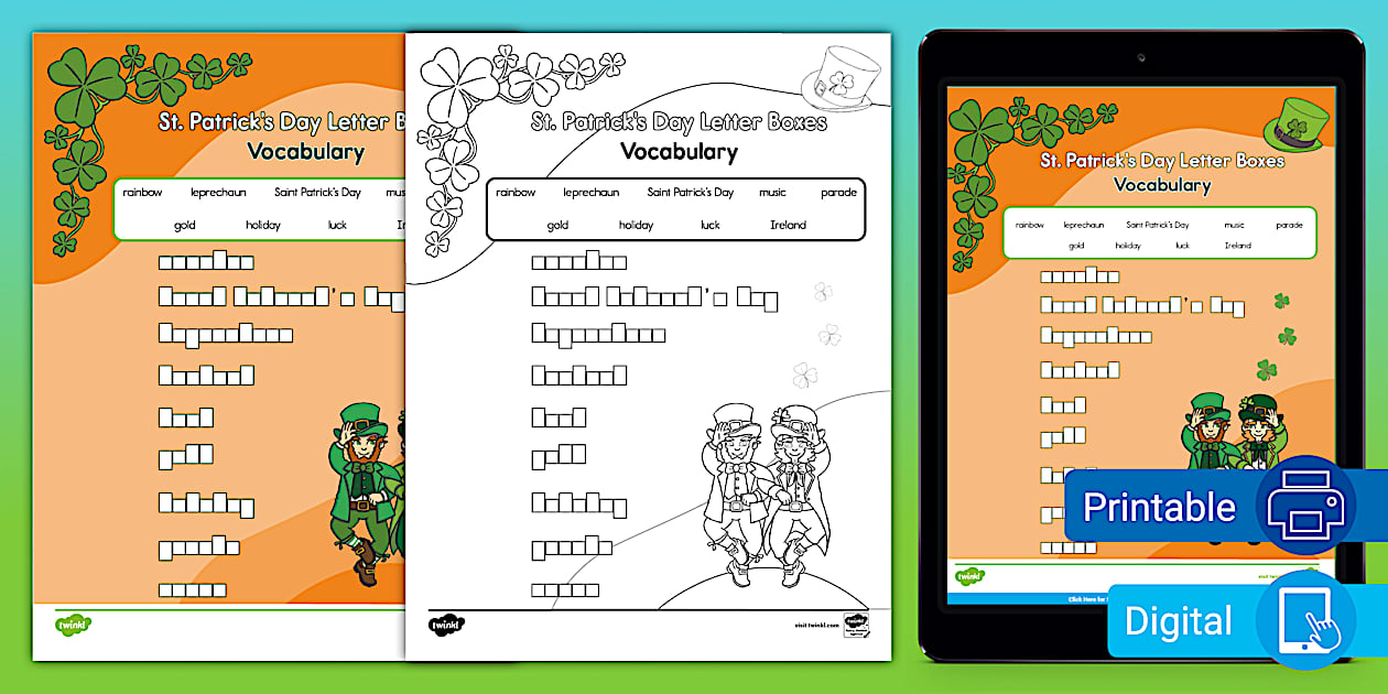 St Patrick's Day Letter Box Worksheet | Resources | Twinkl US