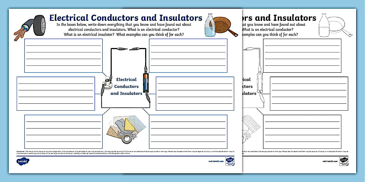 Electrical Conductors and Insulators Mind Map - Twinkl