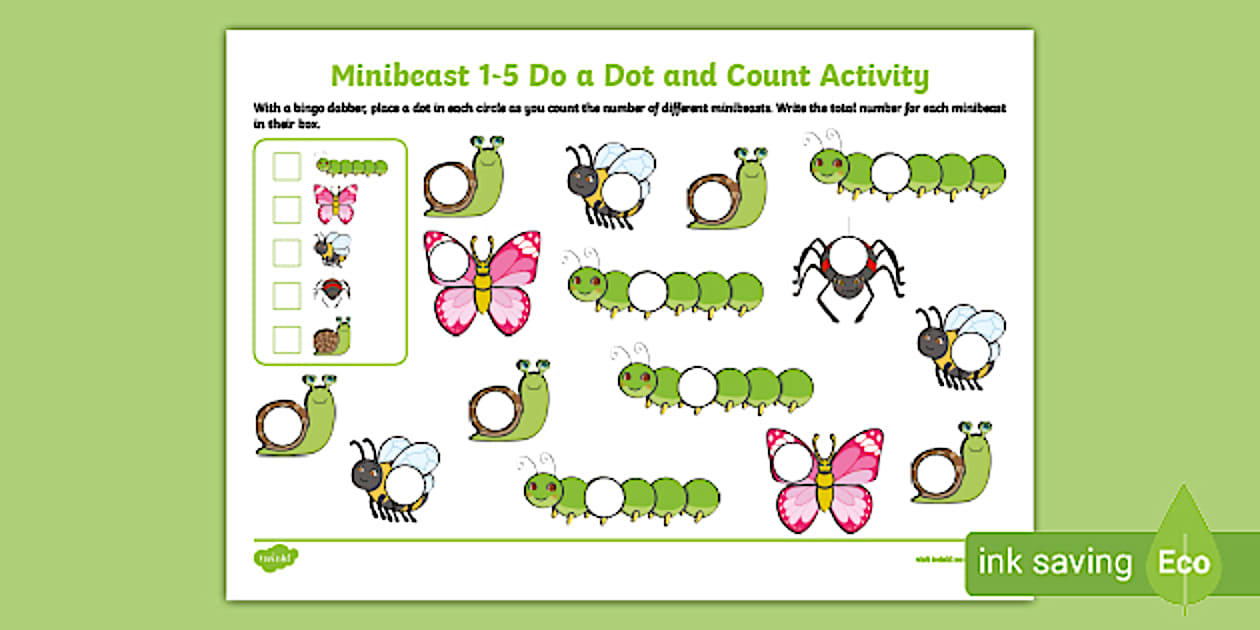 👉 Minibeast 1-5 Do a Dot and Count Activity - Twinkl