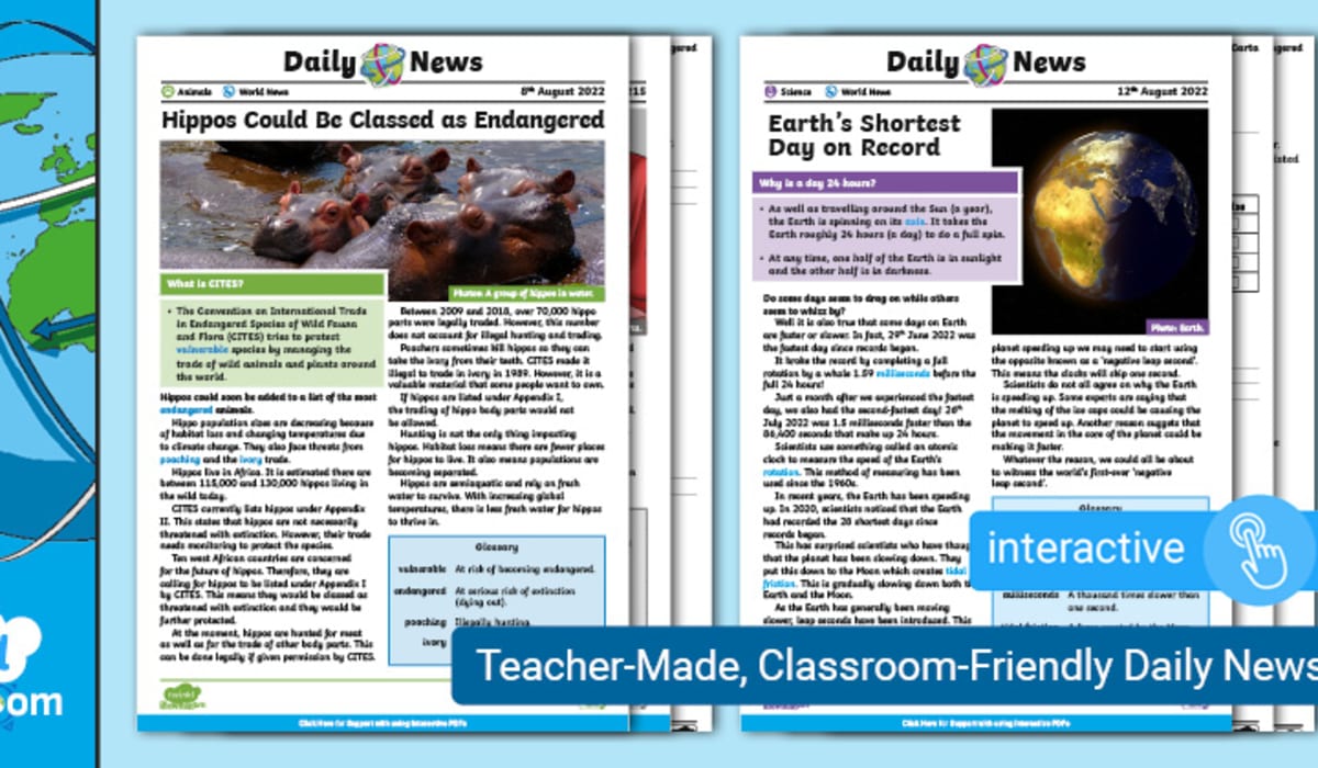 Weekly Comprehension Pack - 12th August 2022 - Twinkl NewsRoom