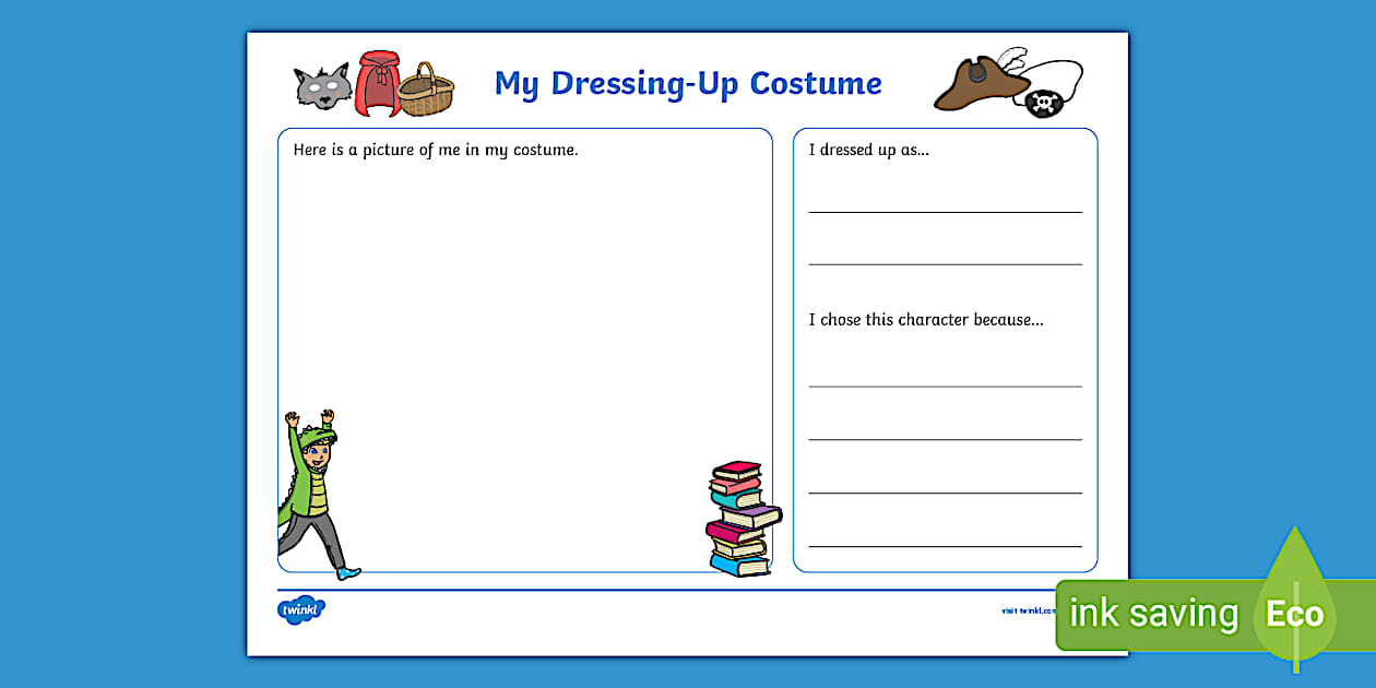 Editable My Dressing-Up Costume Activity Sheet - Twinkl