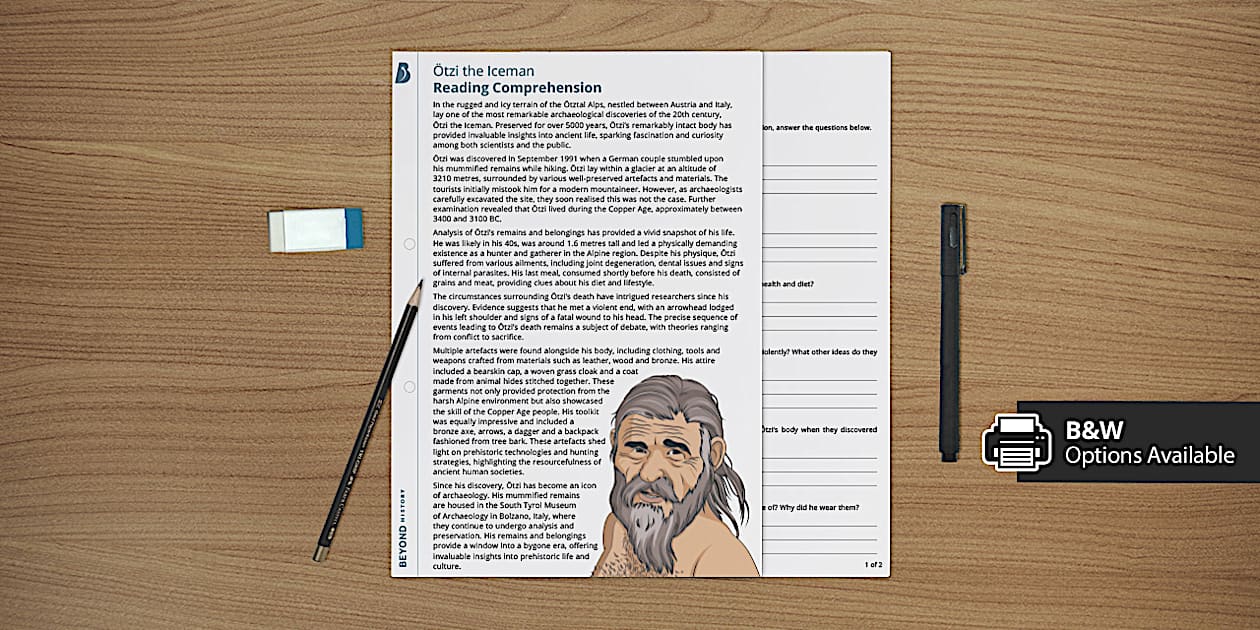 Otzi The Iceman Reading Comprehension