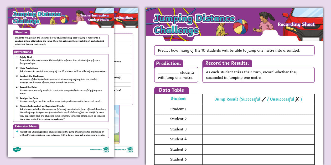 Outdoor Maths: Jumping Distance Challenge (Teacher-Made)