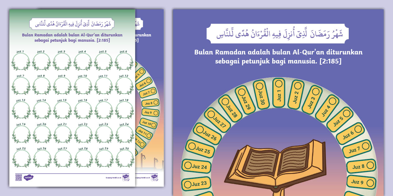 Lembar Monitoring Tadarus Al-Quran untuk Dewasa - Twinkl