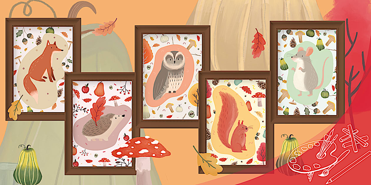 Cute Autumn Animals Nature-Themed Posters Pack - Twinkl