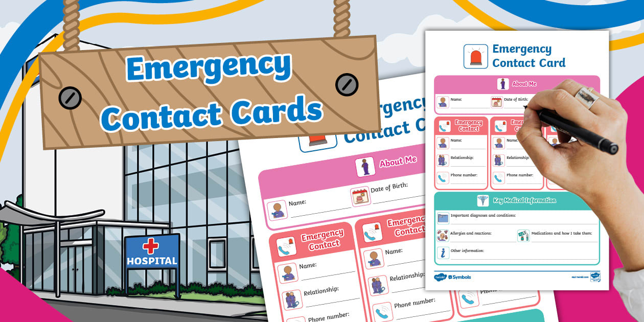 Twinkl Symbols: Emergency Contact Cards