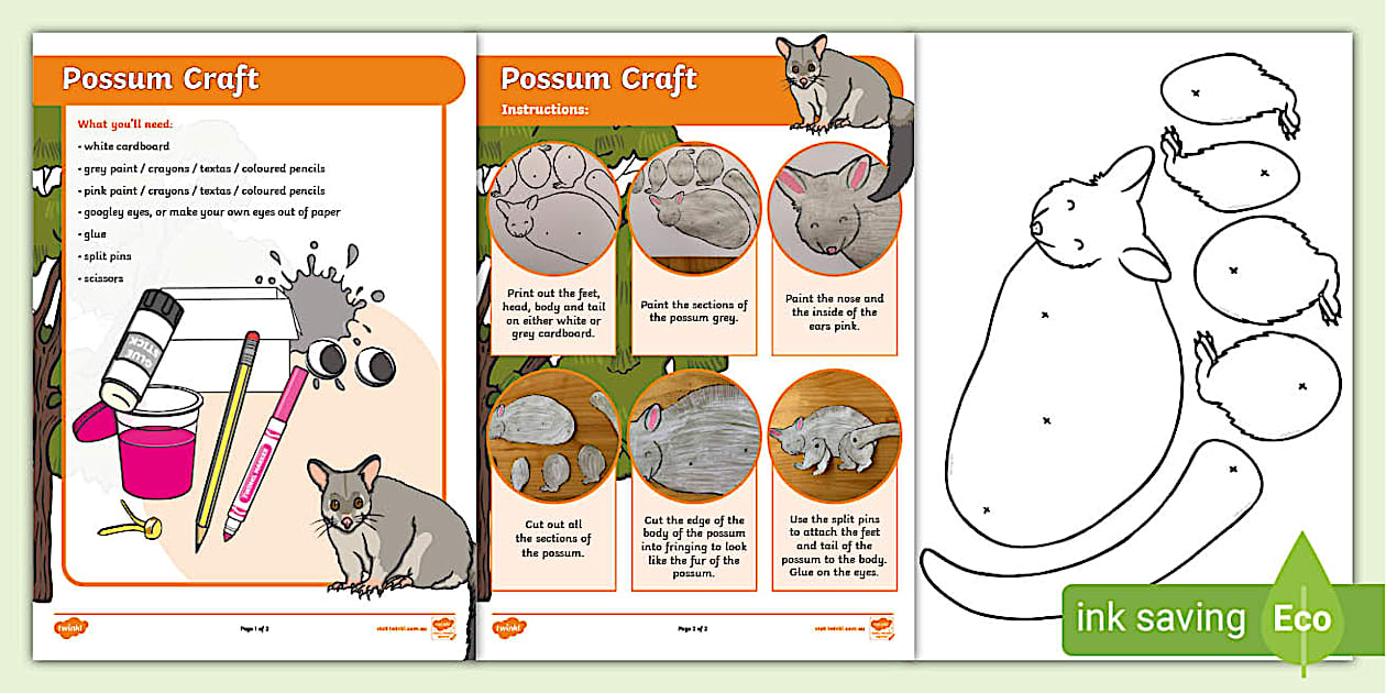 ‘Possum Magic’ Template for Crafts | F - 2 Resource | Twinkl