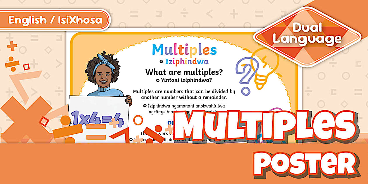 Grade 4 Maths: Multiples: Poster IsiXhosa/English (CAPS Aligned)