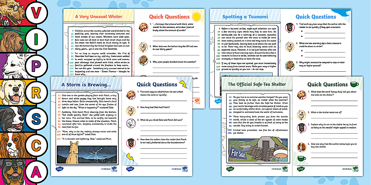 Severe Weather Reading Comprehension Worksheets PDF | 3-6