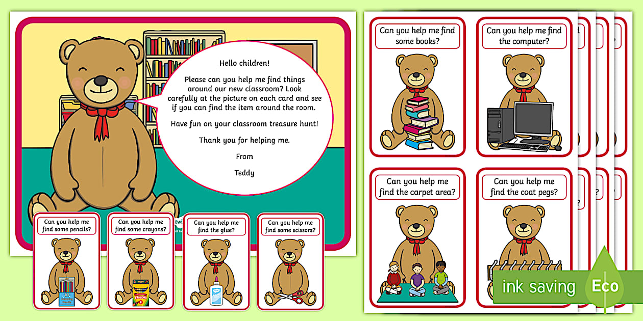 EYFS Teddy Challenge Classroom Treasure Hunt Activity