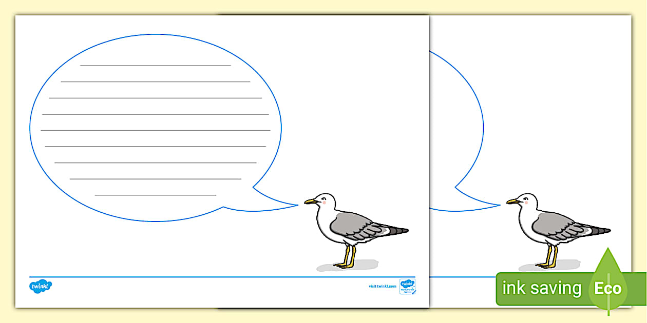 Seagull Speech Bubble Writing Frame (teacher made) - Twinkl