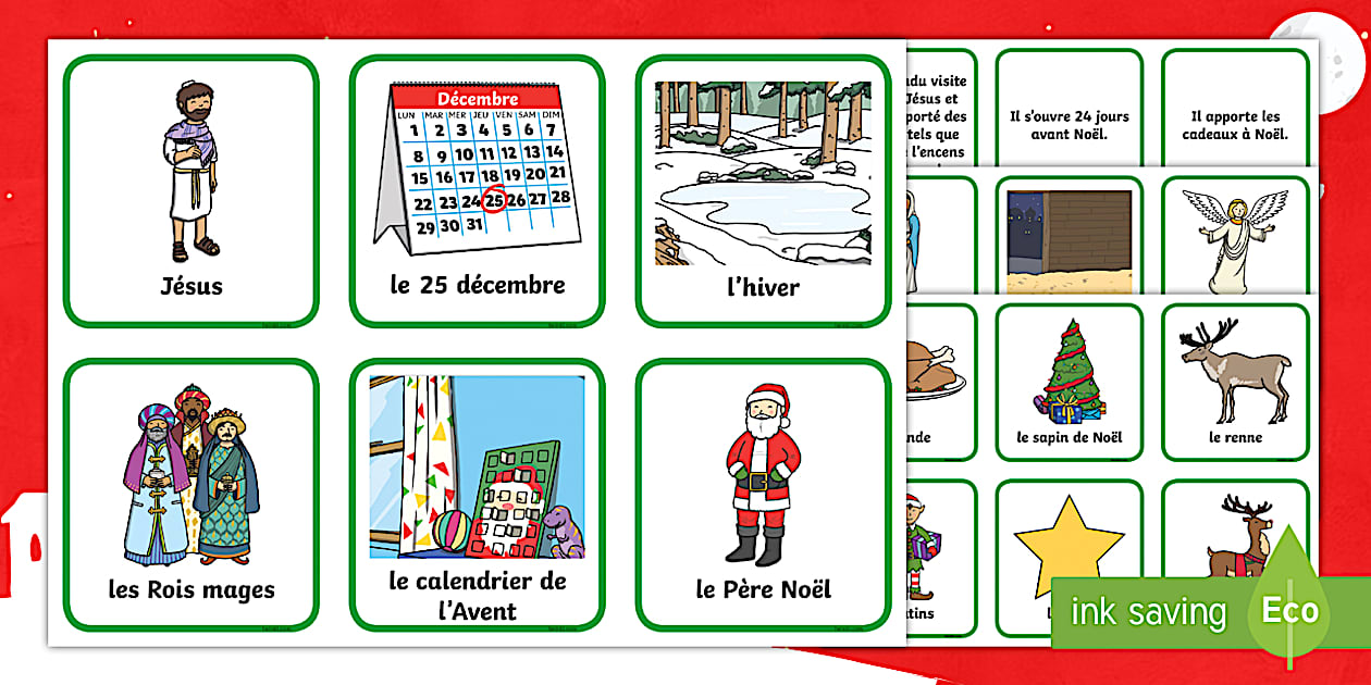 Cartes pour jeu de paires : Noël (teacher made) - Twinkl