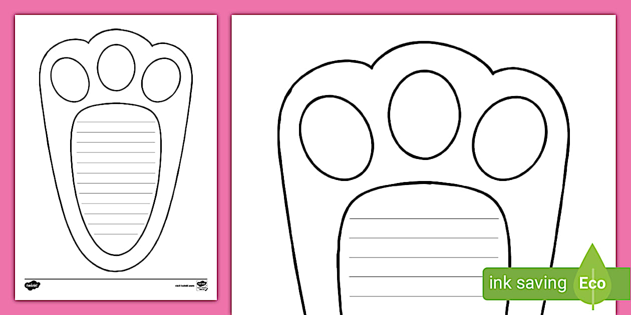 Bunny Paw Writing Template (teacher made) - Twinkl