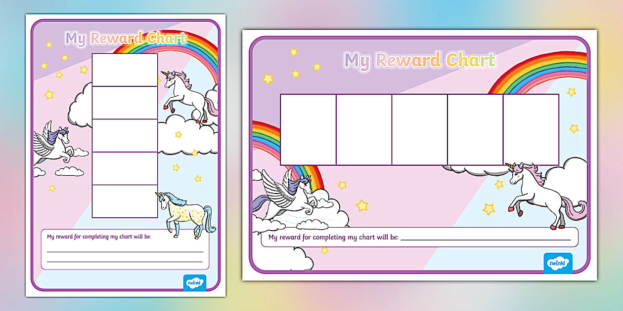 Unicorn 5-Frame Sticker Reward Charts (teacher made)
