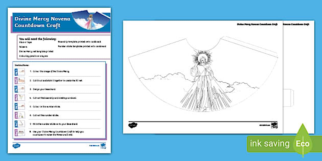 Catholic Divine Mercy Novena Countdown Craft