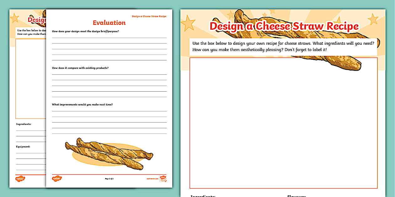 Design a Cheese Straws Recipe Worksheet (Teacher-Made)