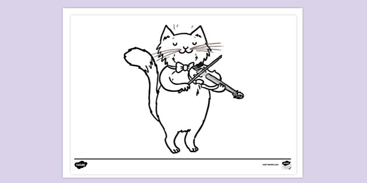 Cartoon Cat Colouring Sheet | Colouring Sheets - Twinkl