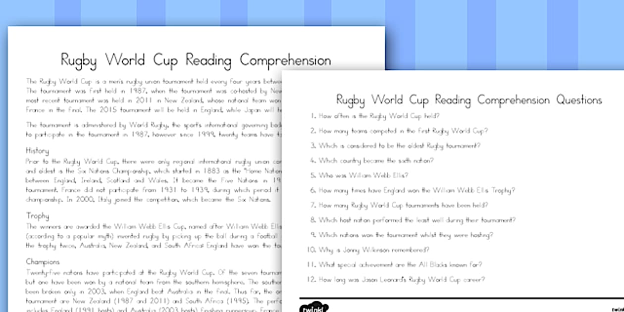 Australia Rugby World Cup Reading Comprehension - australia