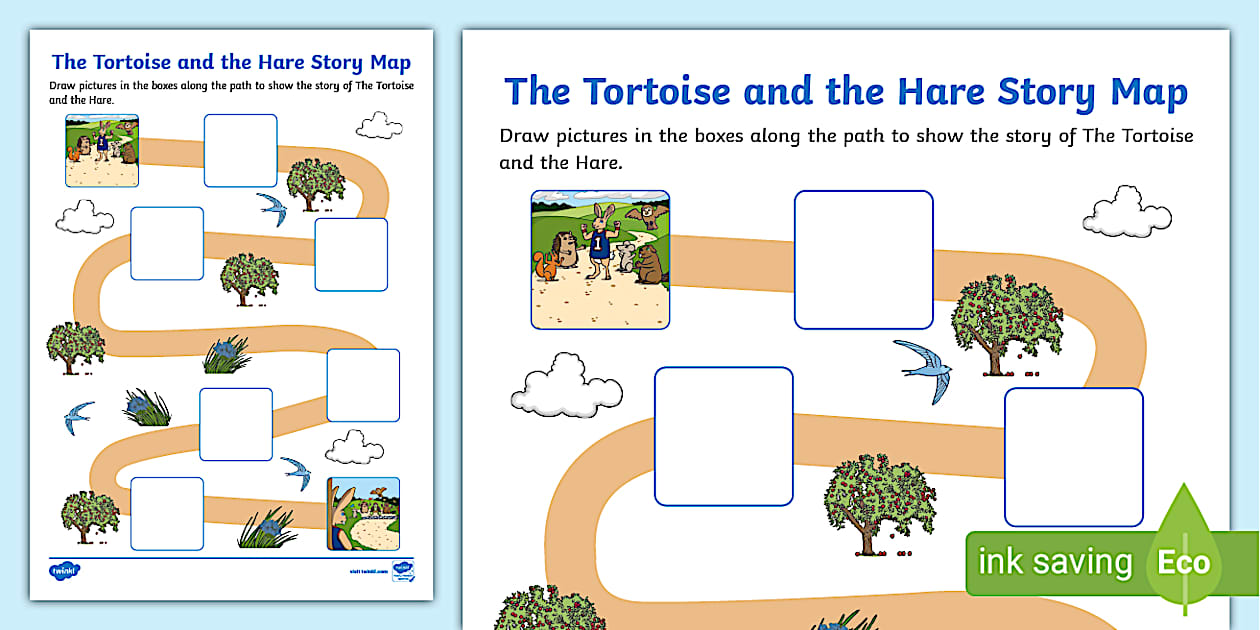 Tortoise and the Hare Story Map Activity Sheet - Twinkl