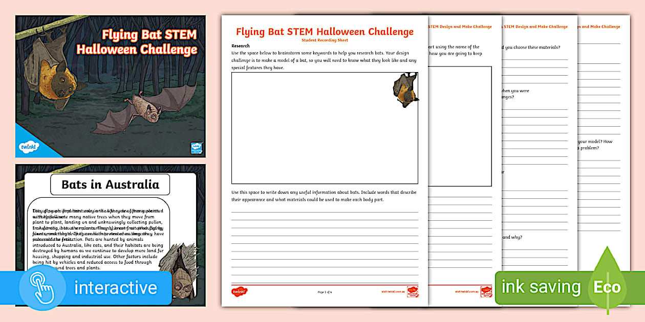 Flying Bat STEM Halloween Challenge 3-6 | Materials | Twinkl