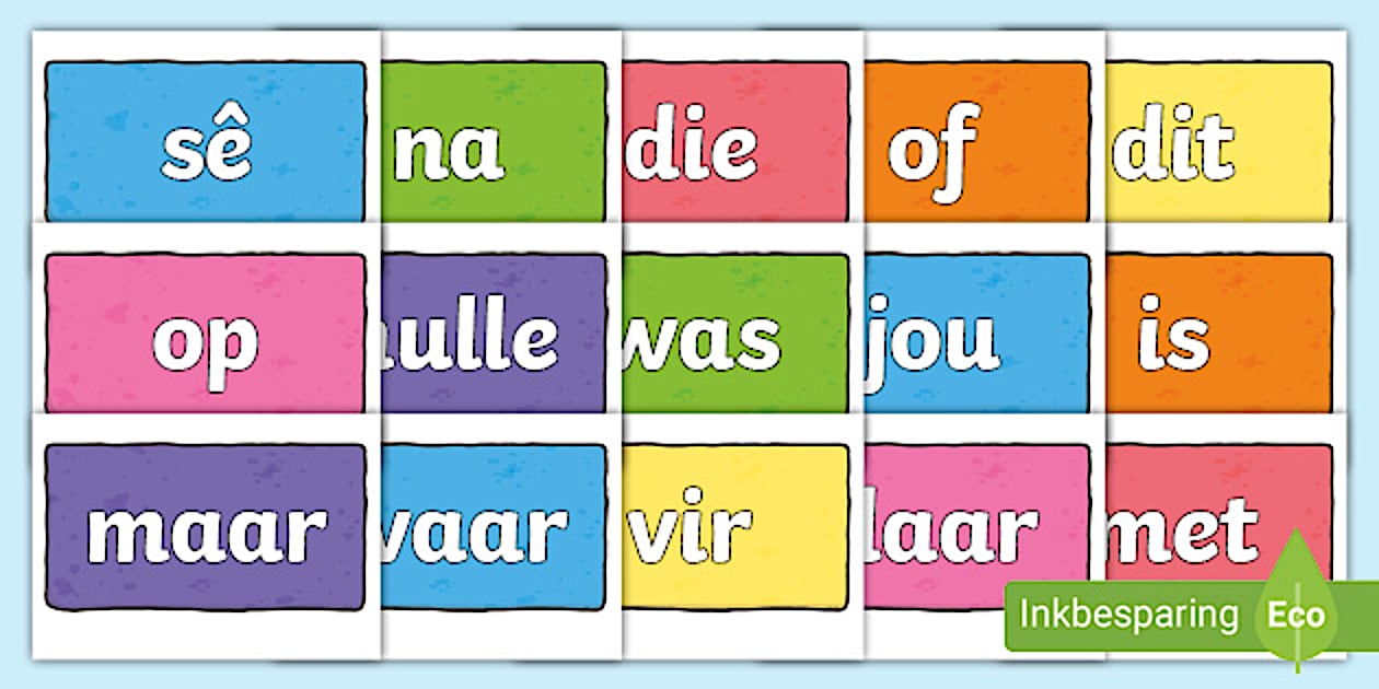 Hoë Frekwensie Woorde Op Gekleurde Bakstene (teacher made)
