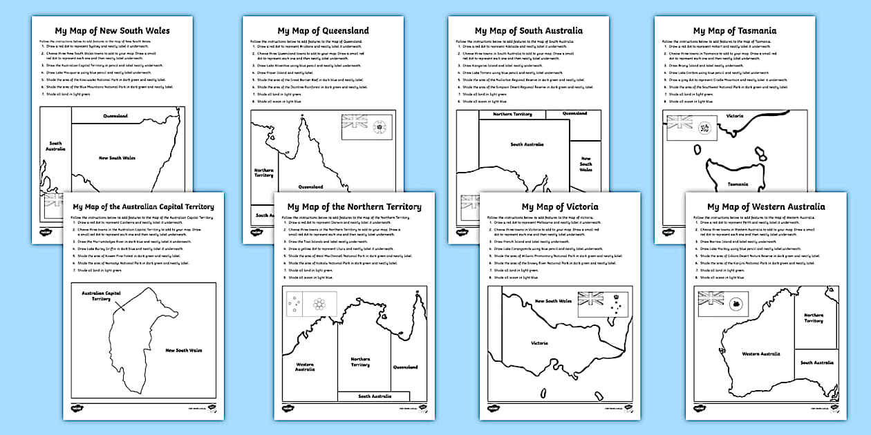 Australian States and Territories Map Activity Pack | Twinkl