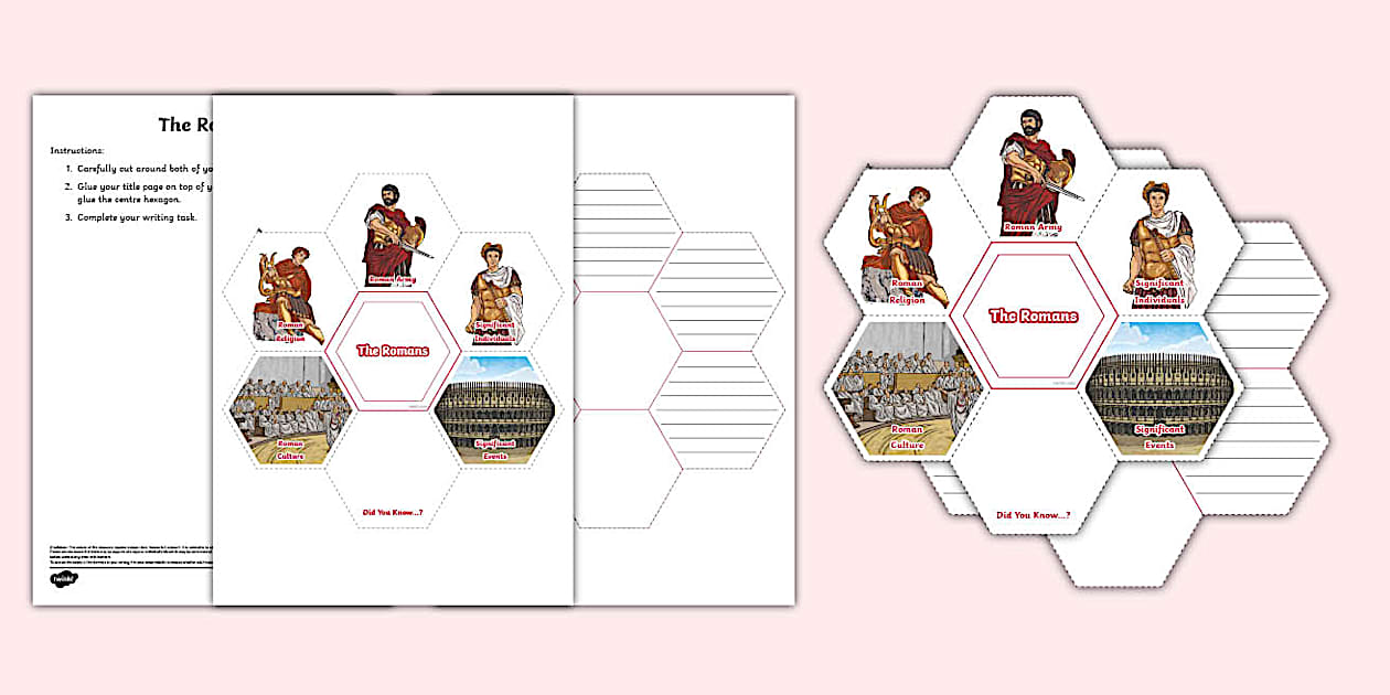The Romans Hexagon Writing Template - Twinkl
