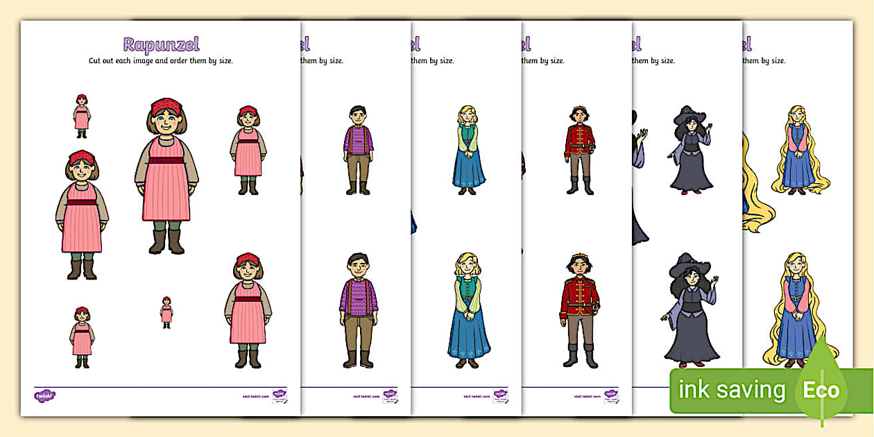 Rapunzel Size Ordering (teacher made) - Twinkl