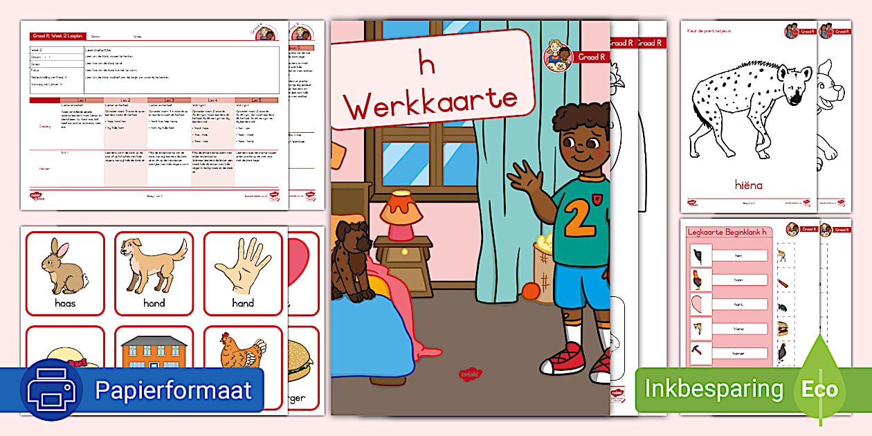 Graad R Klankeprogram Hulpbronpakket Letter H (teacher made)