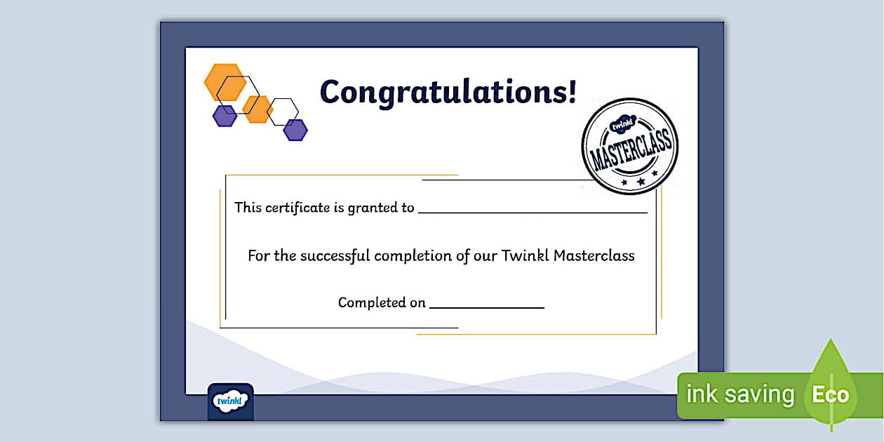 Twinkl Masterclass Certificate (Teacher-Made) - Twinkl