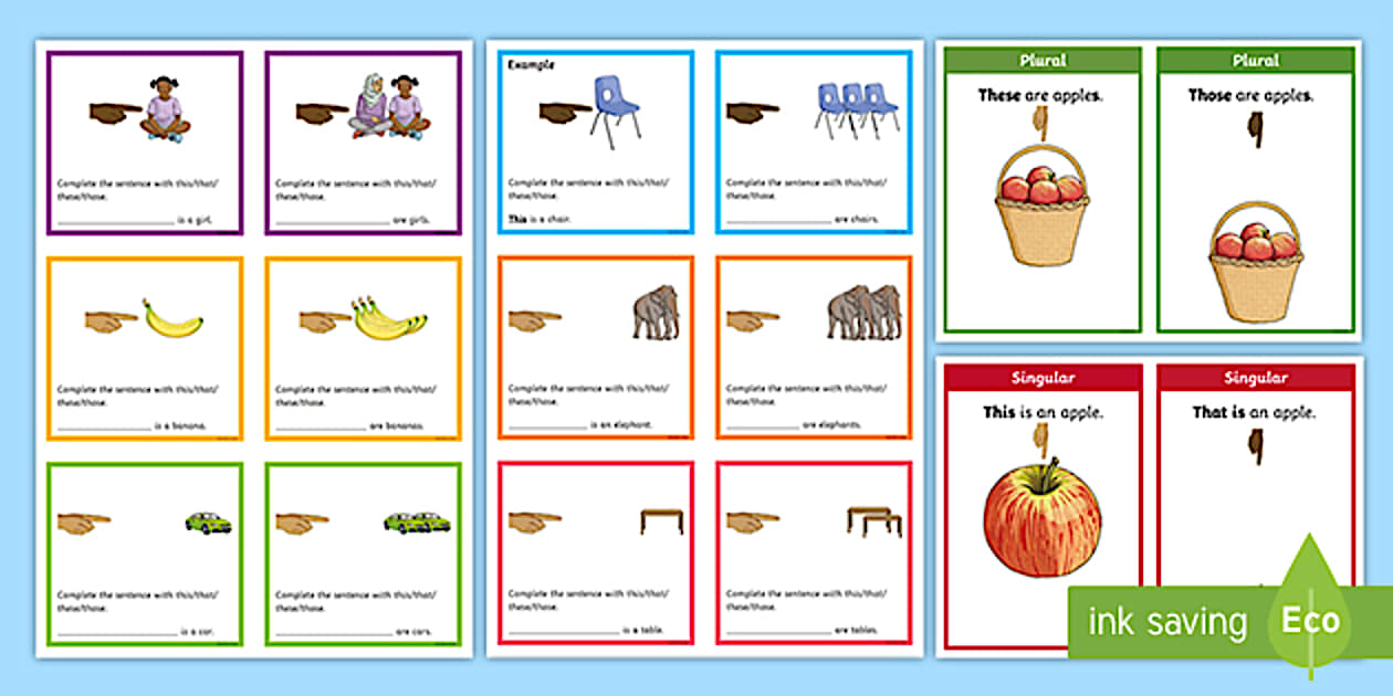 Differentiated Demonstrative Pronouns ESL Activity - Twinkl