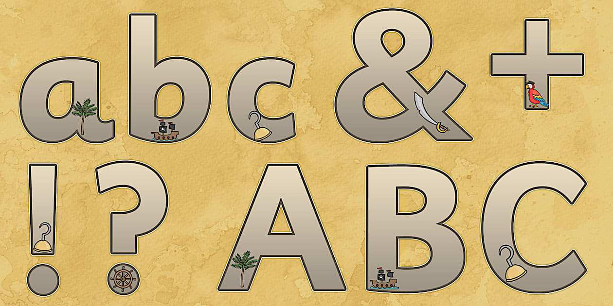 Cursive Display Lettering & Symbols (Pirates) (teacher made)