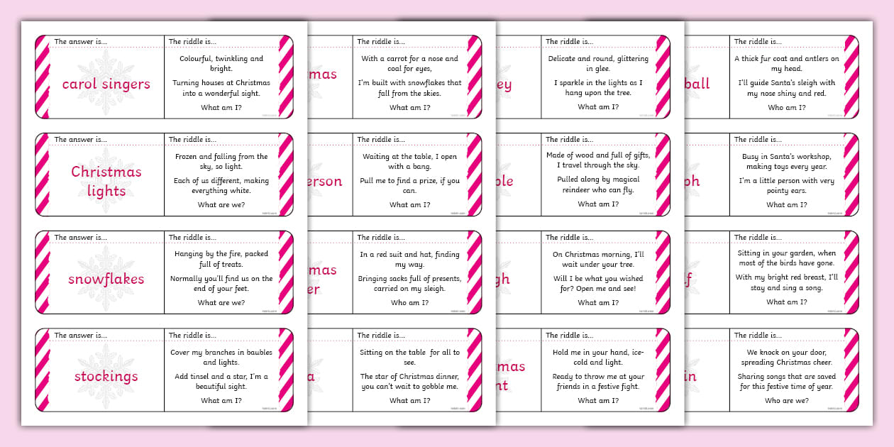 KS1 Christmas Riddles Loop Card Game (teacher made) - Twinkl