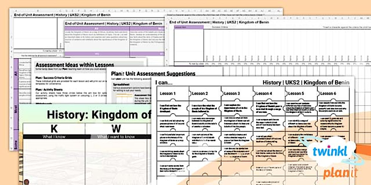 History: Kingdom of Benin UKS2 Unit Assessment Pack - Twinkl