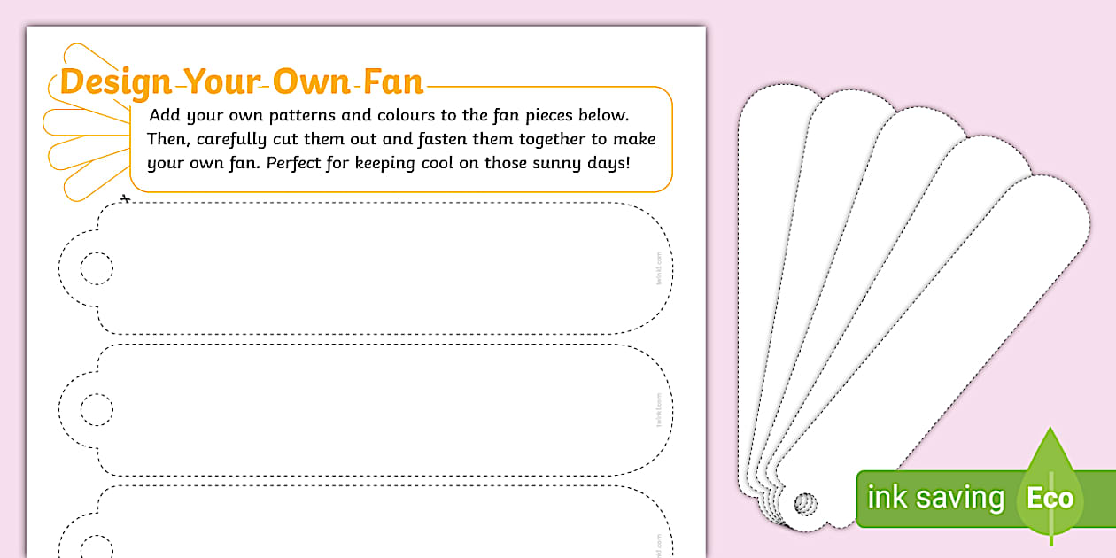 Design A Fan Activity Sheet - Twinkl Craft Resources